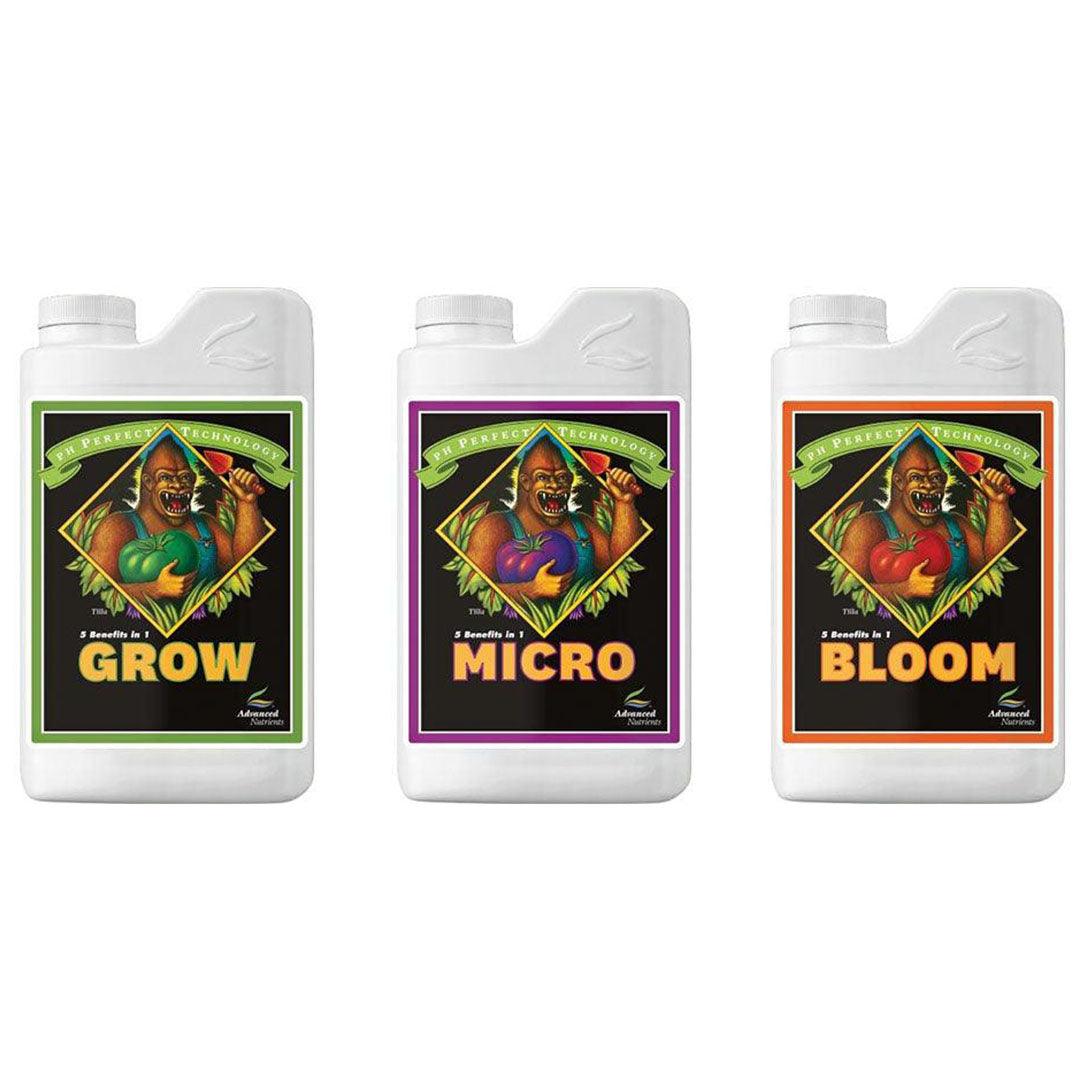Advanced Nutrients pH Perfect Grow, Micro, Bloom Bundle, 3-Part Base Nutrient - HydroWorlds